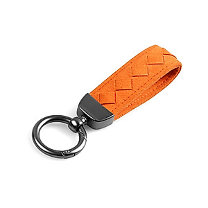 Alfanxi Car Key Ring,Universal Car Keychain Clip, Italy Alcantara Loop (Orange)