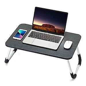 Ruxury Folding Lap Desk Laptop Stand Bed Desk Table Tray, Breakfast Serving Tray, Portable & Lightweight Mini Table, Lap Tablet Desk for Sofa Couch Floor - Black