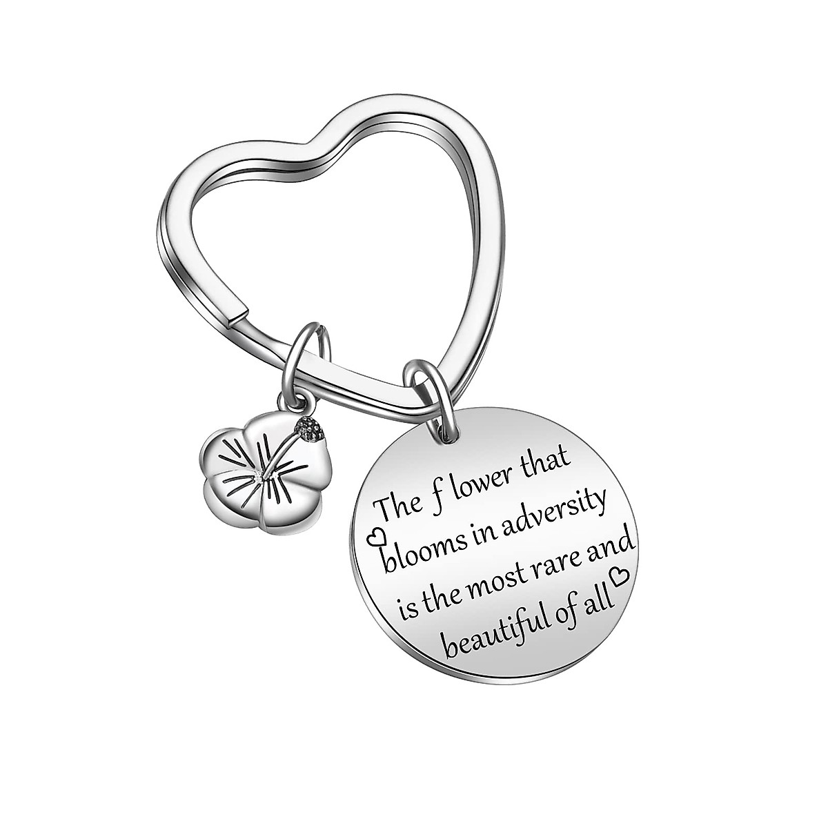 JIUSHUN Mulan inspired Jewelry Mulan Quote Jewelry Daily Reminder Jewelry encouragement Gift Flower Jewelry Motivational Keychain Inspirational Jewelry Motivational Jewelry