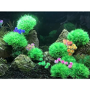 4Pcs Aquarium Decorations Fish Tank Artificial Green Water Plants Made of Soft Plastic