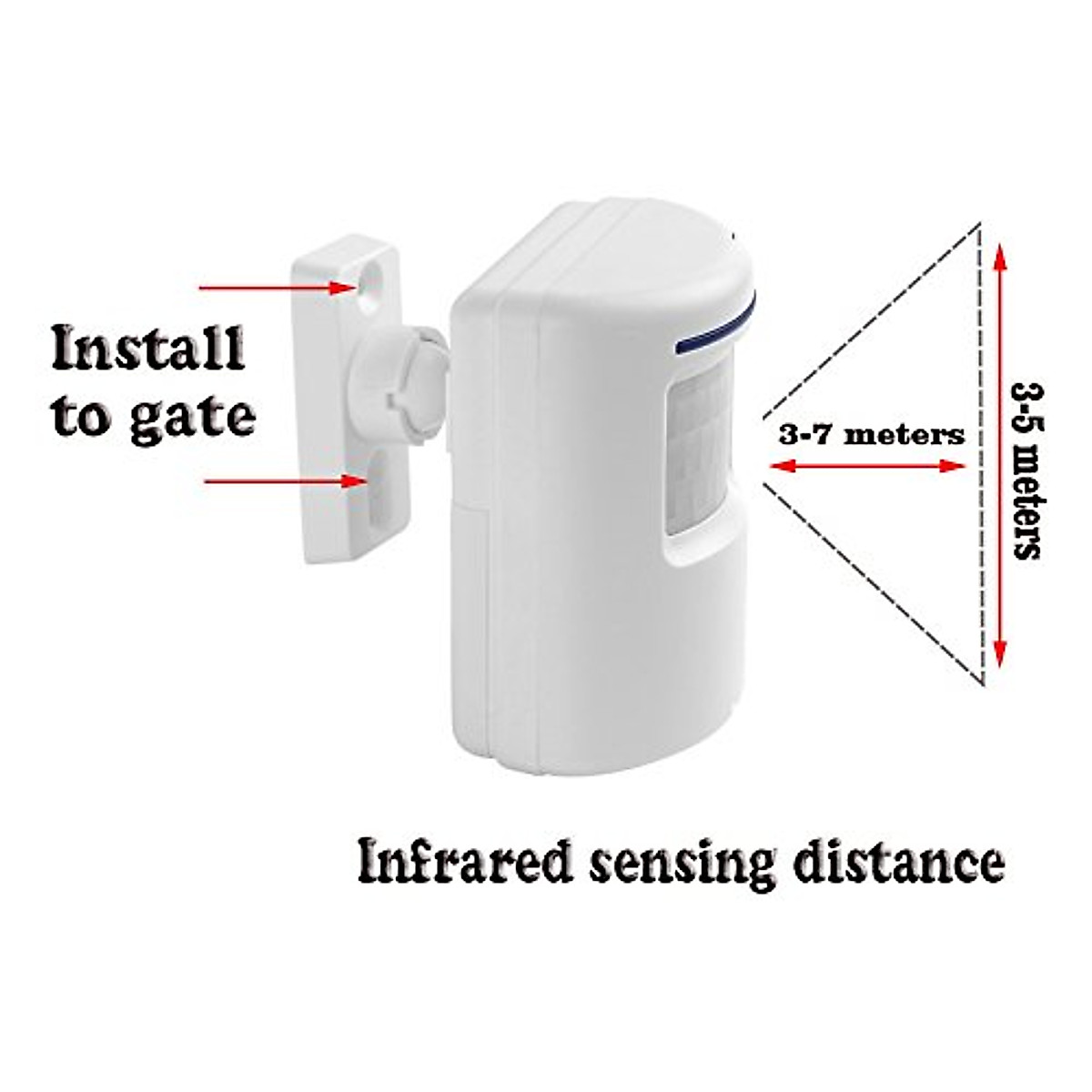 Infrared Motion Sensor Alarm Entry Alert Vistor Doorbell Home Security Driveway Kit
