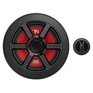 MTX Terminator Series 6.5 Inch Woofer Cone Component 2-Way Speaker Pair with 45 Watt RMS, Black/Red