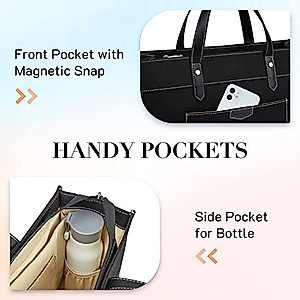 Missnine Laptop Tote Bag Canvas Laptop Bag 15.6 inch Work Shoulder Bags Casual Briefcase Handbag for Travel, Office, College