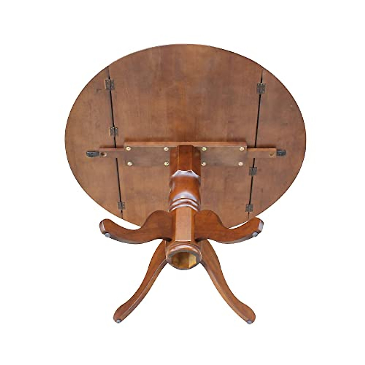 International Concepts Round Dual Drop Leaf Pedestal Table, Espresso, 42"