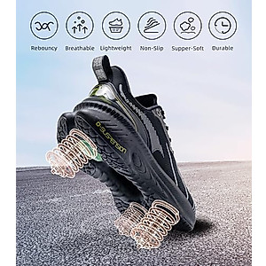 Mens Workout Shoes for Gym Lifting Cross Trainer Comfortable Crossfit Wide Toe Box Athletic Sports Running Shoes Black Size US Men 8.5