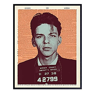 Frank Sinatra 8x10 Poster, Upcycled Dictionary Art Photo, Pop Art Home Decor - Modern Wall Art Print - Unique Contemporary Room Decorations for Living Room, Bedroom - Gift for Ole Blue Eyes Fans
