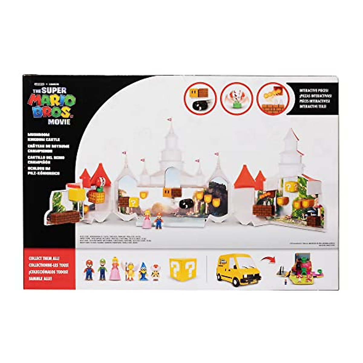 THE SUPER MARIO BROS. MOVIE – Mushroom Kingdom Castle Playset with Mini 1.25” Mario and Princess Peach Figures