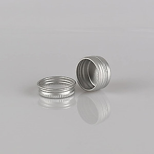 Dlibuy DLIBUY 100 Pcs Empty Round Silver Aluminum Tin Jars with Screw Lids Cosmetics Lip Balm Containers Pots for DIY Candle,Salve Powder,Crafts,Storage Cans 3 Alu Spoon,100 Labels