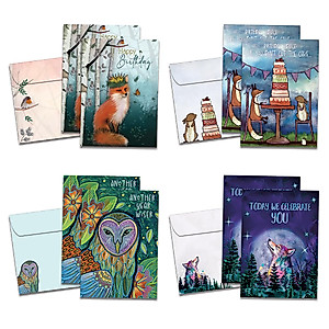 Tree-Free Greetings - Birthday Cards - Artful Designs - 8 Cards + Matching Envelopes - Made in USA - 100% Recycled Paper - 5"x7" - Cake Celebration (GA65205)