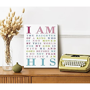 Religious Canvas Wall Art, Inspirational Quote Bible Verse Wall Art Canvas Prints Poster, Christian Scripture Print Decor for Girls Room, Bedroom, Gifts for Daughter Women Size 12x15