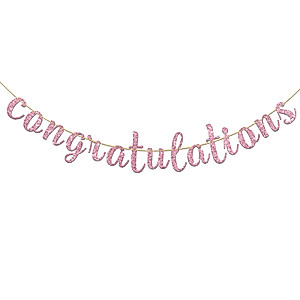Dalaber Congratulations Banner,Congratulations Banner for Anniversary/Graduation,2024 Congratulations Graduation Party Decorations for College Graduation Party Decorations Supplies-Pink