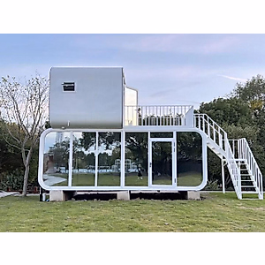 Double-Storey barn Homes 2024 Folding prefab House Expandable Tiny Home for Adults, Portable prefab House with bedrooms, Bathroom, Kitchen | Modular Container Tiny Steel Home Brown Color (20 FT)