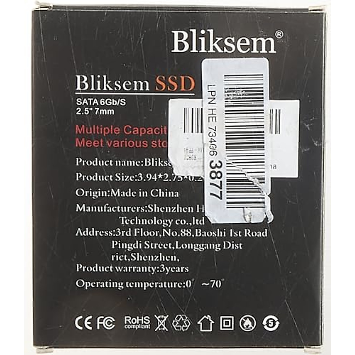 Bliksem SSD 128GB SATA III 6Gb/s Internal Solid State Drive 2.5″ 7mm(0.28″) 3D NAND TLC Chip Up to 550 Mb/s for Laptop and Pc KD650 (Black 128GB)
