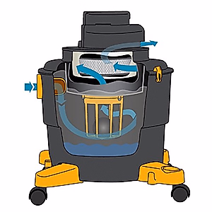 Dustless Technologies D1606 True HEPA Shop Vac-Wet and Dry Vacuum. Commercial, Contractor, Professional, Home use. Dustless Vacuum