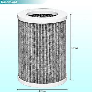 Lhari 2-in-1 Mini Portable True HEPA Replacement Filter, Compatible with Pure Enrichment PureZone Mini Portable Air Purifier PEPERSAP, 4-Pack