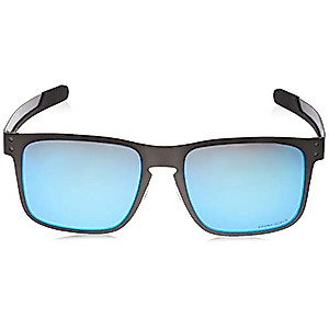 Oakley Men's OO4123 Holbrook Metal Square Sunglasses, Matte Gunmetal/Prizm Sapphire Iridium Polarized, 55 mm