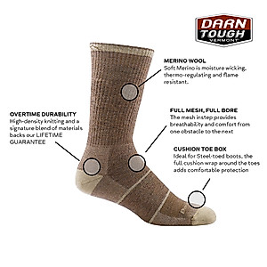 DARN TOUGH (Style 2009) Men's William Jarvis Work Sock - Gravel, Large