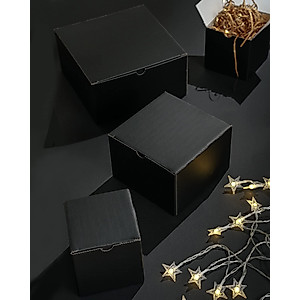 JTRF Small Gift Boxes with Lids – 10-Pack Recyclable Cardboard Boxes for Gifts, Invitations, Organization Sturdy Kraft Boxes – Gift Boxes Bulk Pack (4 x 4 x 4, Black)