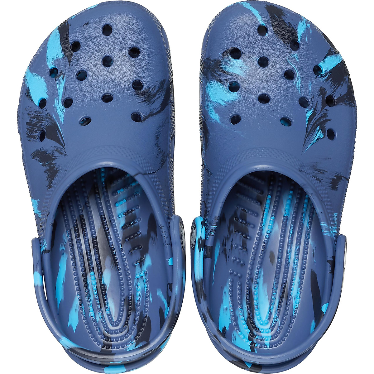 Crocs Classic Marbled Tie-Dye Clog (Little Big Kid) K NVY/Mlt, Navy/Multi, 12 US Unisex