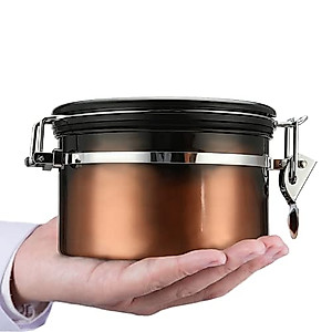 malmo Gradient Coffee Canister,Airtight Coffee Container with Date Tracker Lid, Stainless Steel Canister for Kitchen Food Storage 9oz, Copper Gradient