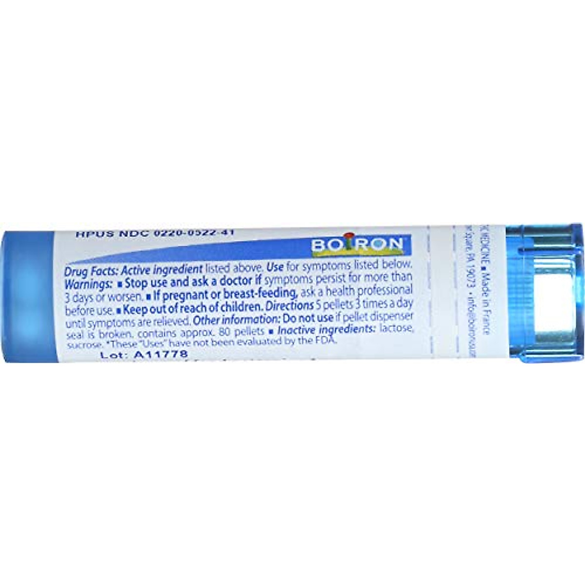 Boiron Arsenicum Album, 6C Pellets, 80 Count Tube, Homeopathic Medicine for Food Poisoning