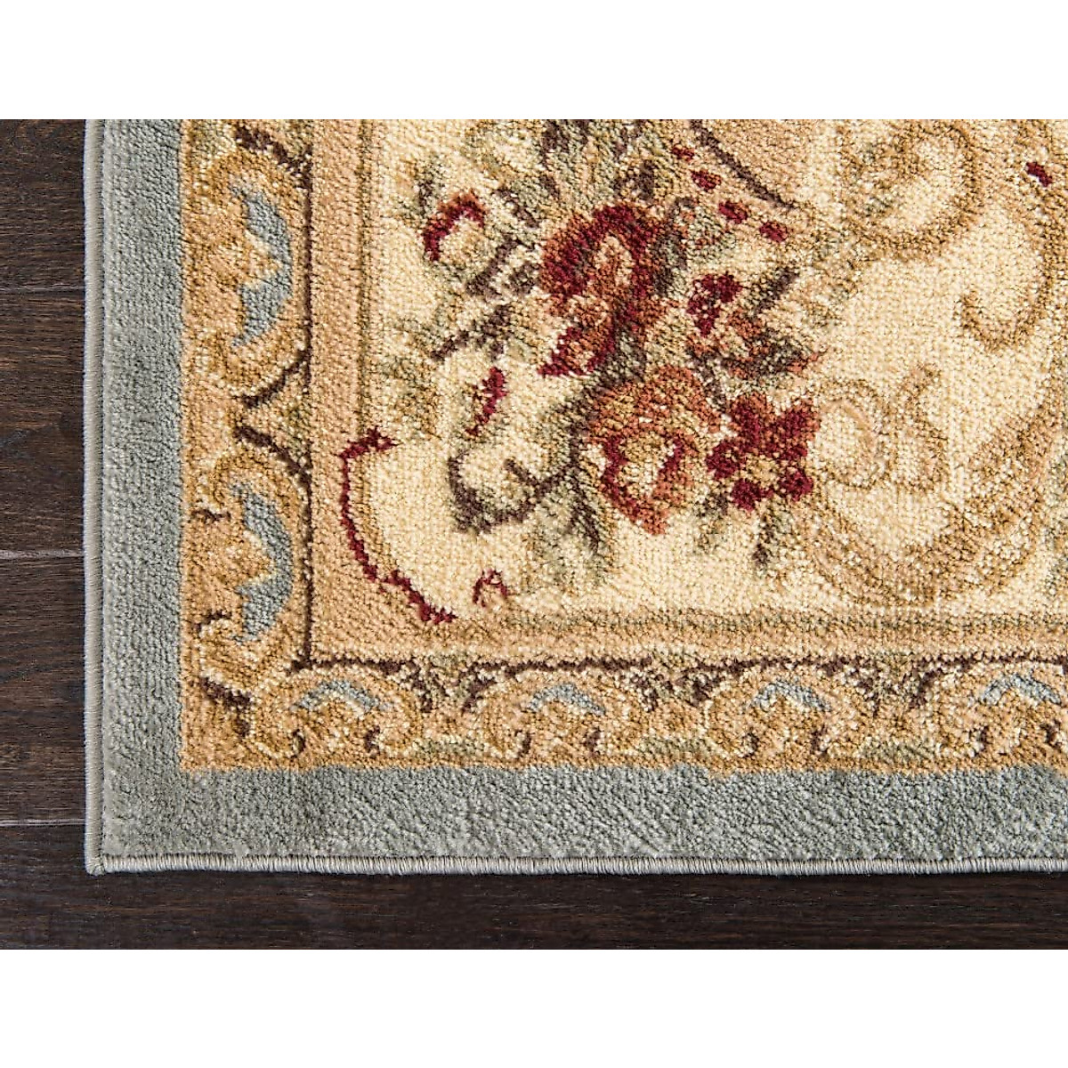 Unique Loom Versailles Collection Traditional Classic Floral Motif Area Rug (8' 0 x 10' 0 Rectangular, Slate Blue/ Ivory)