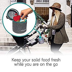 NANOBÉBÉ nanobebe Breastmilk Baby Bottle Cooler & Travel Bag with Ice Pack Included. Compact Triple Insulated, Easily attaches to Stroller or Diaper Bag- Grey