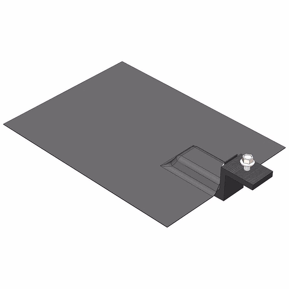 Black Z Bracket with Flashing for Solar Panel PV Module Mounting Racking Installation