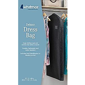 Whitmor Deluxe Zippered Dress Bag, Black