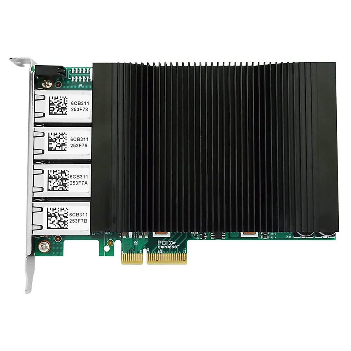 Jeirdus NIC Gigabit - for Intel I350AM4 Chip Quad RJ45 PoE Ethernet Server Converged Network Adapter I350-T4, PCI Express 2.1 x4, Power Over Ethernet, Interface Card