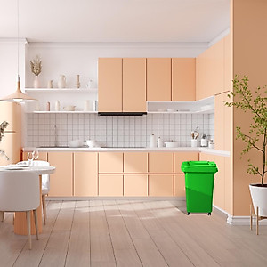 30L/50L/80L/100L/120L/240L Outdoor Garbage Cans With Lids And Wheels, 32 GAL Heavy-Duty Wheeled Trash Can With Lid, For Restaurants/Hospitals/Offices/Back Of House/Warehouses/Home(Red,30L)