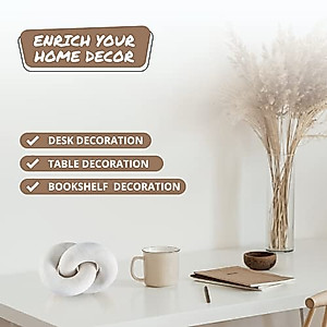 Timberk 2-Link Wood Knot Décor Wood Chain Link Décor Wood Decor for Living Room, Bedroom,Shelf, and Coffee Table Decor Hand Carved Wooden Knot Decorative Chain (White)