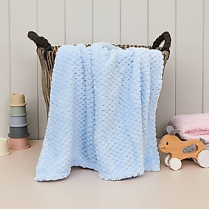 Baby Boy Gift Set New Born Baby Gifts Baby Blue Bunny Security Blanket Soft Fleece, Suitcase Keepsake Box Blanket Booties & Baby Gift Basket – Unique Present for Baby Shower & Newborn Lovey Welcome