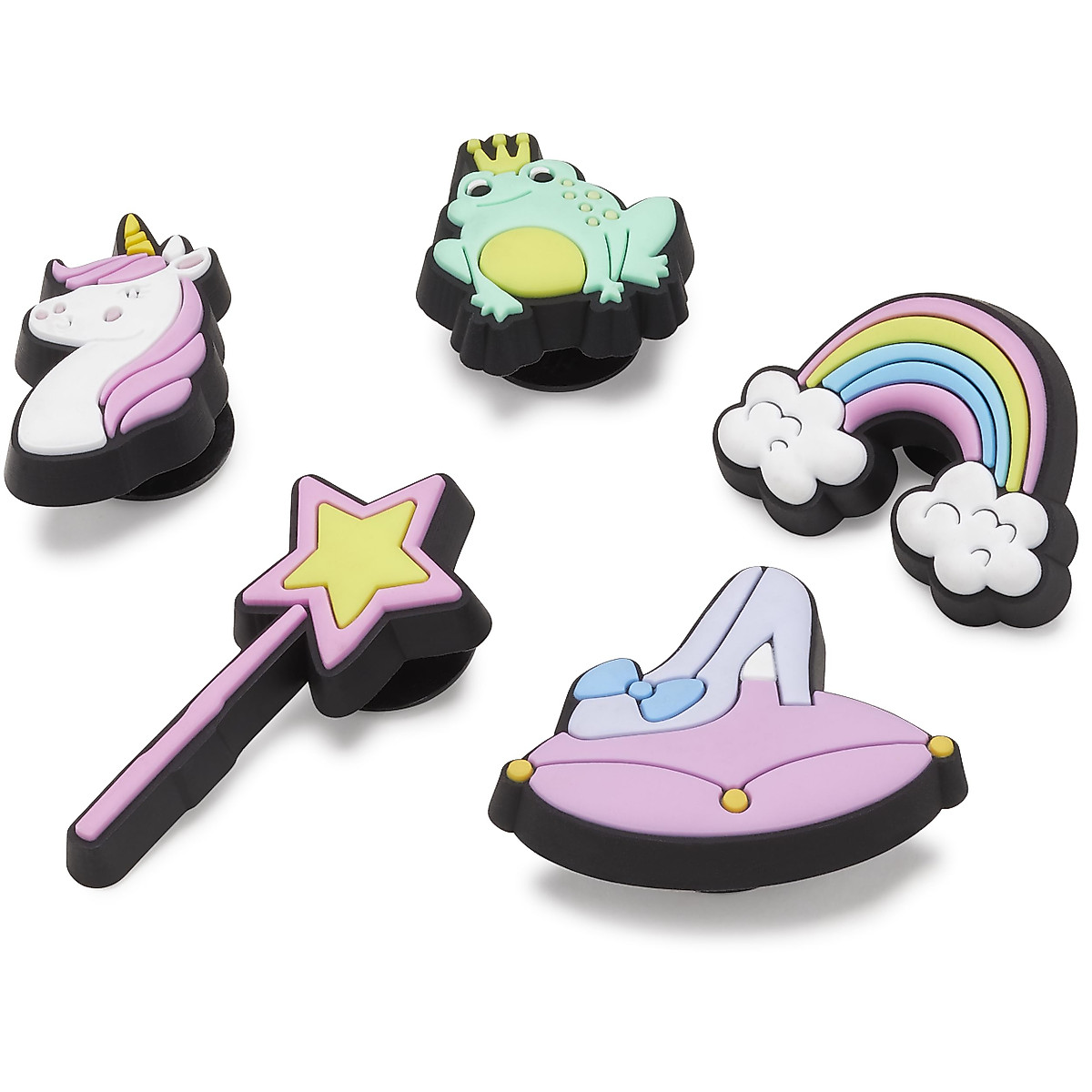 Crocs Unisex's Jibbitz Shoe Unicorn Multi, Animal Charms, Princess Pack, 5 Pack