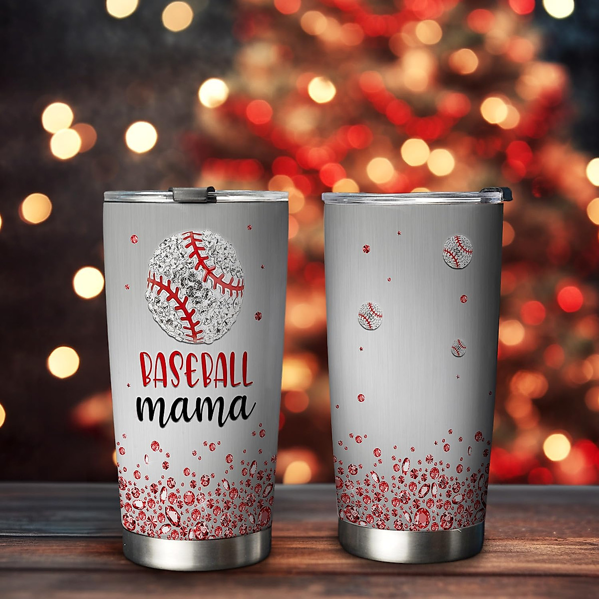 20oz Baseball Mama Tumbler, Basebal Mom Gifts for Mother, Grandma, Coffee Thermos for Women, Stainless Steel Double Wall Vacuum Insulated Coffee Mug, Travel Cup with Lid