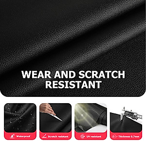 K-Musculo Vinyl Fabric, Marine Faux Leather Upholstery, for Upholstery Crafts, DIY Sewings, Sofa, Handbag, Earrings, Hair Bows Decorations (Black 54'' X 12'' inch 1Ft)