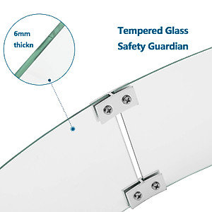 COSIEST Outdoor Fire Pit Glass Wind Guard, Round, 29x5.5 inches