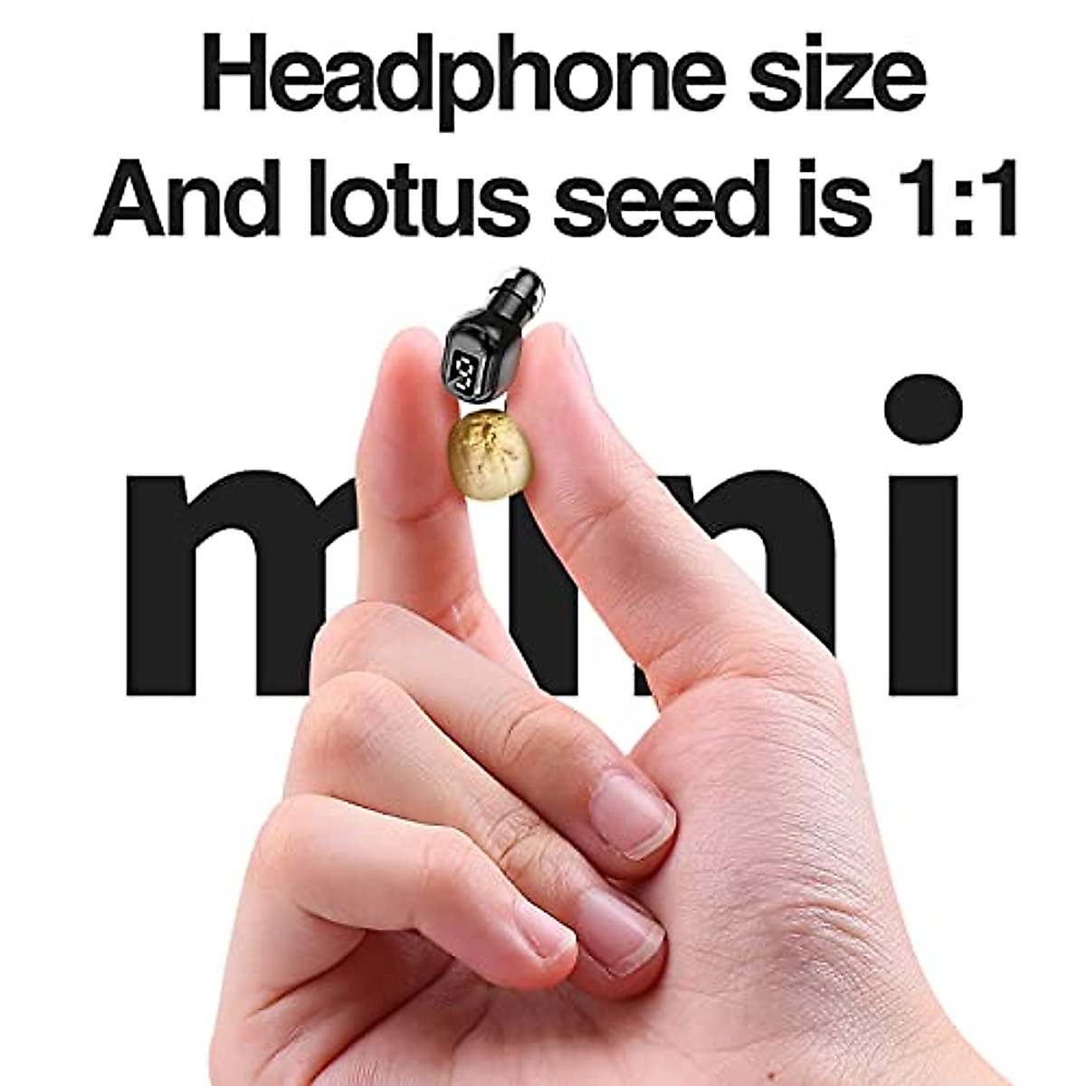 Wireless Earbuds Bluetooth Headset New Mini in-Ear Small Headset Invisible Long Standby Time Sports Driving Earphones with Mic Waterproof (Black)