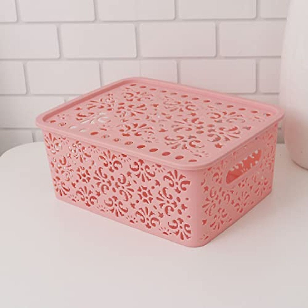 Cabilock Storage Desktop Sundries Socks Clo Hollow Finishing Scarfs Underwear Plastic Drawer Cosmetic Pink For Bra Organizers