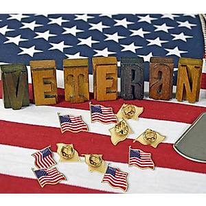 50 PCS American Flag Lapel Pin Waving for Veterans Independence Memorial Day Decorations Gifts USA Flag Pins 4th of July Accessaries