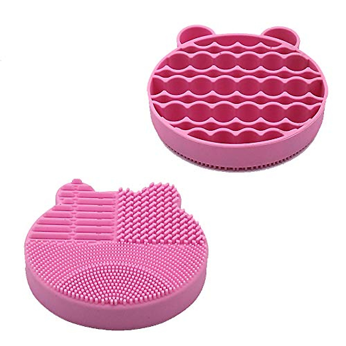 Makeup Brush Cleaning Mat,2 in 1 Makeup Brush Holder for Washing and Holder, Silicone Scrubber Pad for Drying Rack Cosmetic Clean Tools, 1 Pack