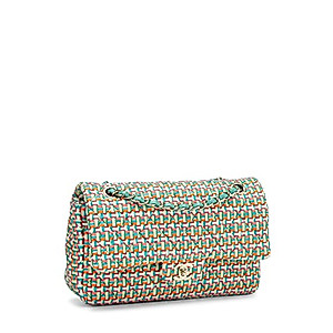 CHANEL, Pre-Loved Multicolor Woven Classic Double Flap Medium, Multi