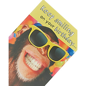 Birthday Card for Men - Funny Birthday Card for Him - Monkey Birthday Card