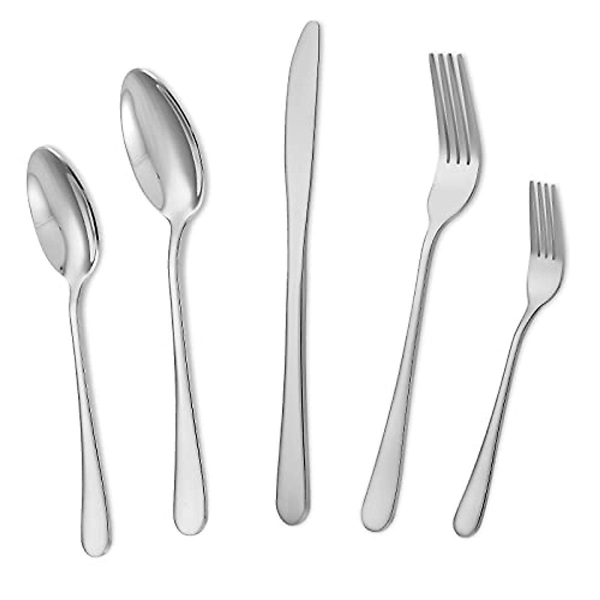 Gold Silverware Set, 20 Piece Flatware Cutlery Set Stainless Steel Kitchen Utensils Service for 4, Dishwasher Safe, Mirror Polished Dinner Knife, Fork, Spoon for Home and Restaurant (Gold)