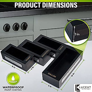 Bamboo Magnetic Ziplock Bag Organizer Black for Drawer | Bamboo Drawer Organizer for Ziplock Bags | Kitchen Drawer Organizer Black | Wood Ziplock Bag Organizer for Drawer Black