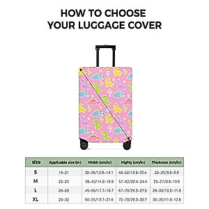 Travel Luggage Cover Cute Dinosaur Children Cartoon Cactus Pink Girl Anti-Scratch Luggage Protector Personalized Suitcase Cover Washable Suitcase Protector with Concealed Zipper Fits 29-32in Luggage