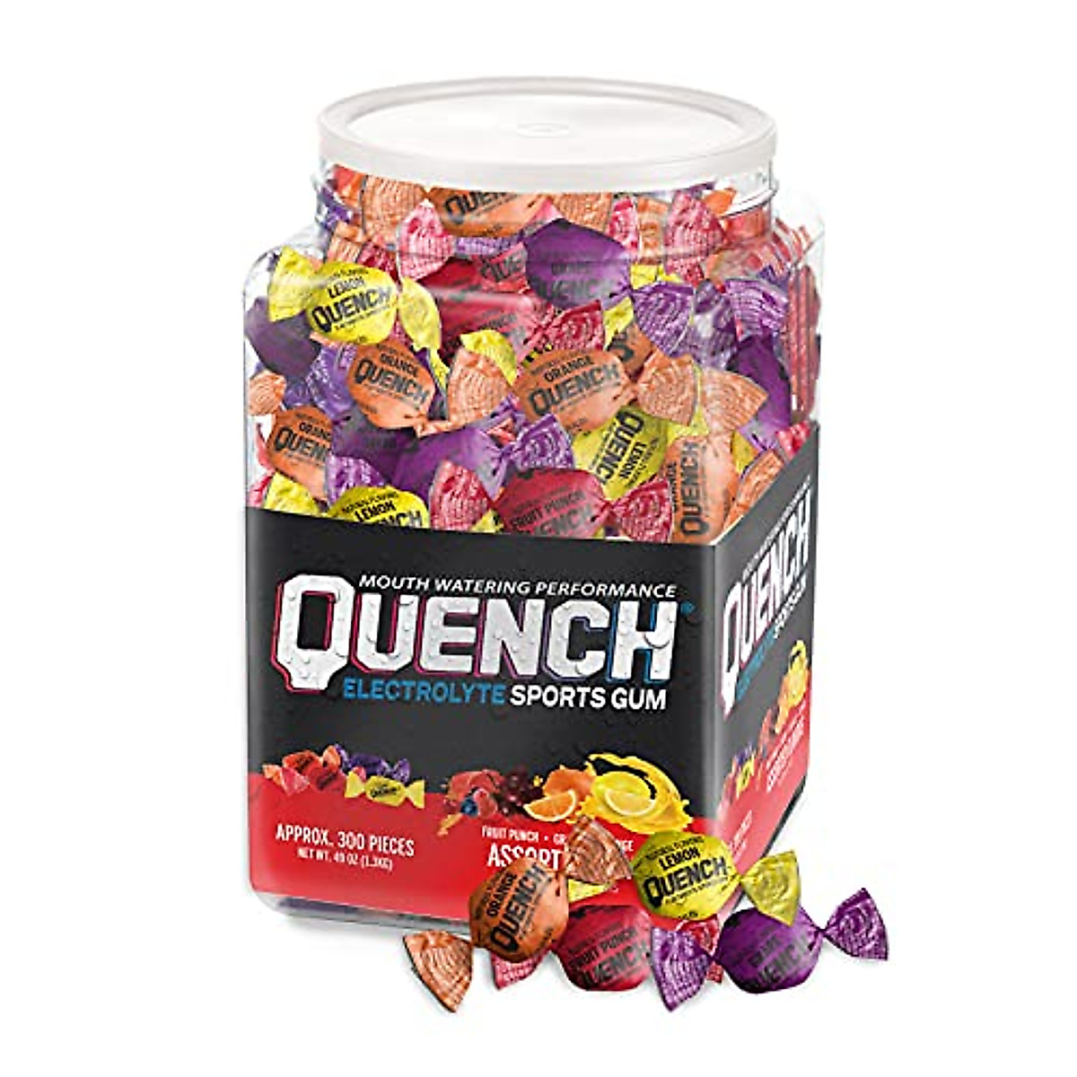 Quench Gum Tub, New Variety Fruit 300,300 Count (Pack of 1)