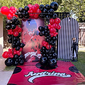 YAOWKY Red and Black Balloons Garland Arch Kit,115pcs Latex Black and Red Party Balloons Arch for Graduation, Baby Shower, Birthday, Wedding, BBQ Casino, Prom Party, New Years Eve Party Decorations