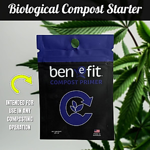 BENEFIT CANN Compost Primer .64 Ounce Organic Fertilizer, Guaranteed Analysis: 1-1-1. Beneficial Soil Microbes & Soil Mycorrhiza, 5 Billion Colony Forming Units/Gran. Use in Any Composting Operation