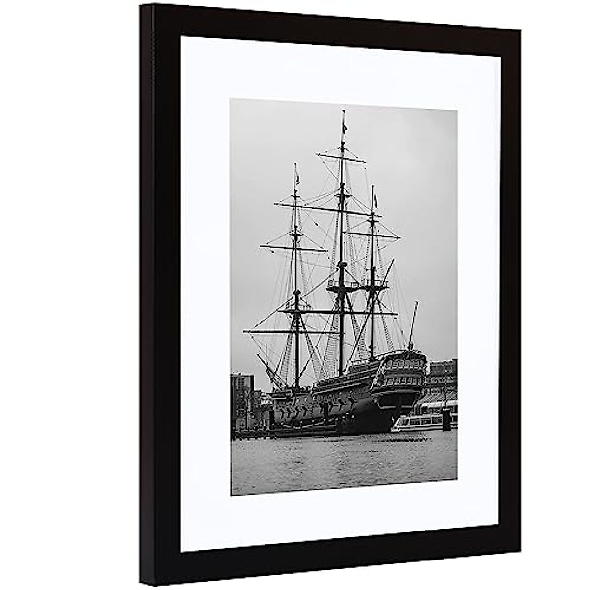 PEALSN 8x10 Picture Frame, Display Pictures 5 x 7 with Mat or 8 x 10 Without Mat for Wall Mounting Display, Photo Frames, Black
